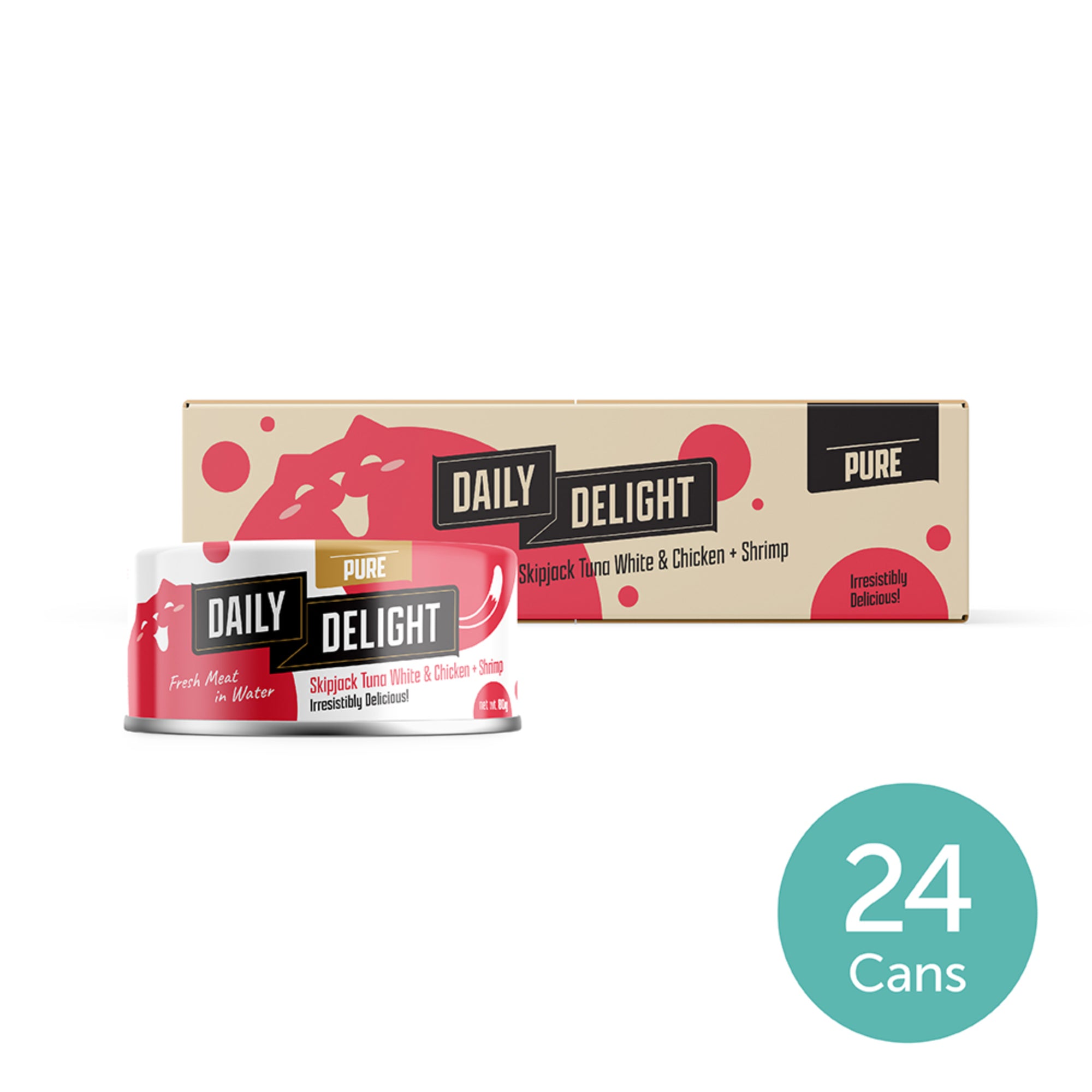 Daily Delight Pure Skipjack Tuna & Chicken Cat Wet Food 80g x 24 (Cart ...